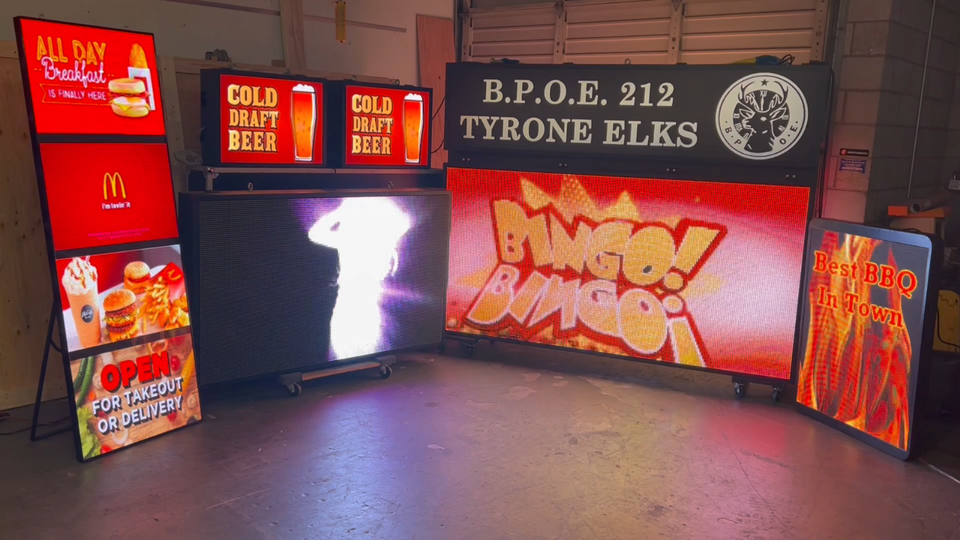 LED Sign Outdoor Full Color Double Sided LED Programmable Message ...