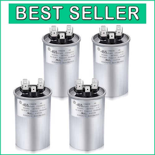 Reliable 45/5 MFD Round Capacitor Set - 370V/440V for Air Conditioning ...