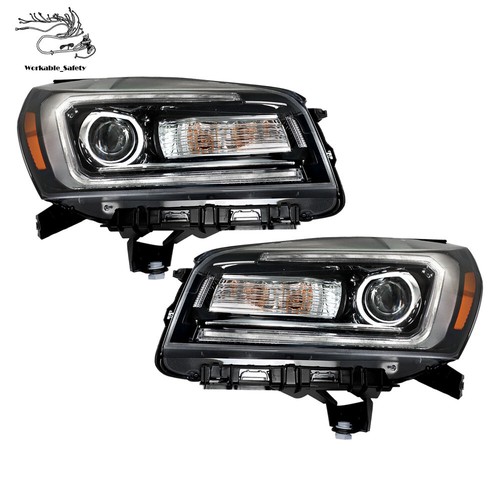 Pair LH+RH Side Headlight w/LED Tube For 2013-2016 GMC Acadia Headlamp ...