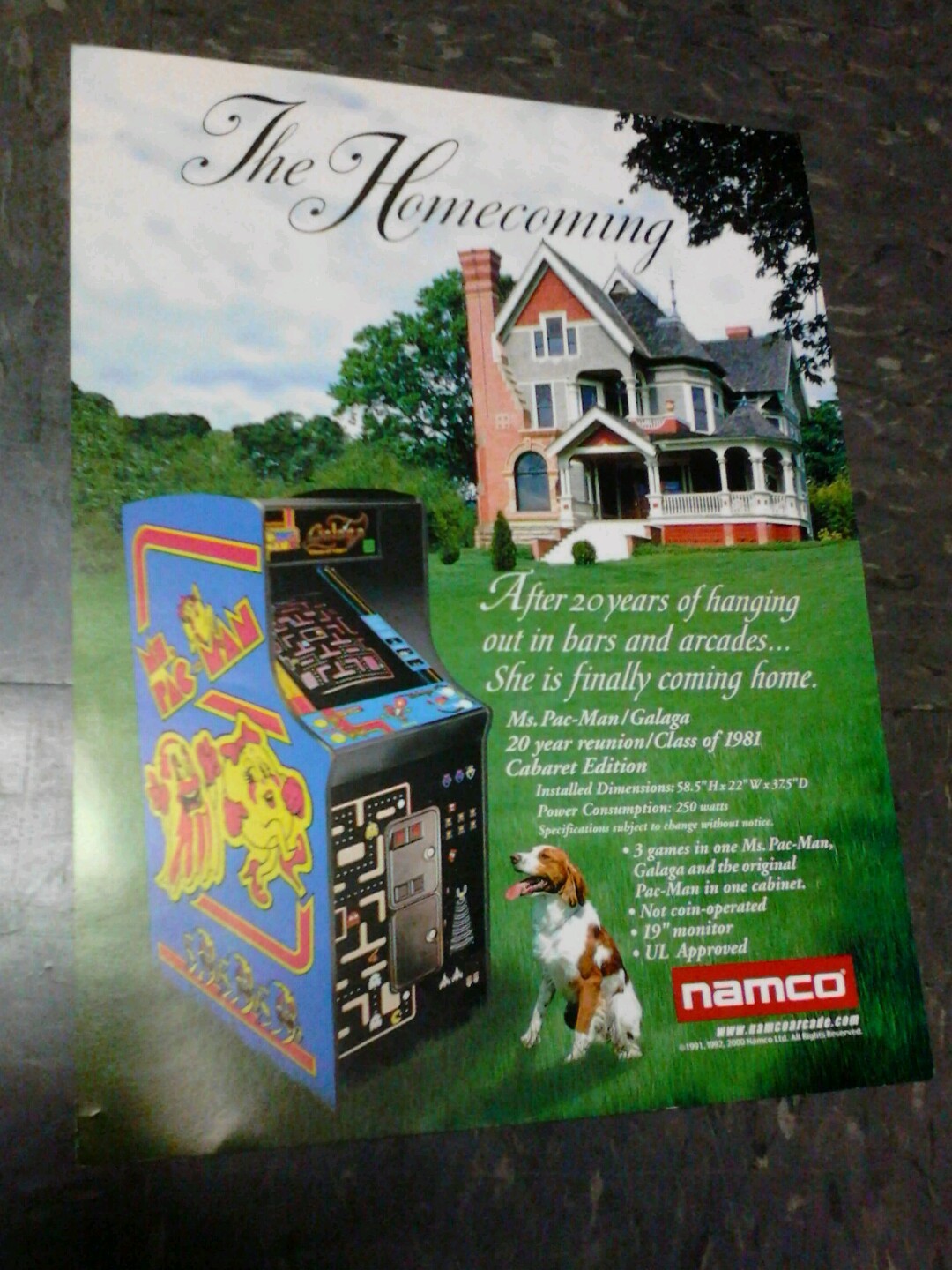 Namco CLASS OF 81 Cabaret Arcade Game FLYER-Galaga & Ms Pacman and ...