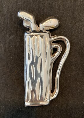 Vintage Golf Clubs Golf Bag TC- 14 Sterling Silver 925 Mexico Brooch ...