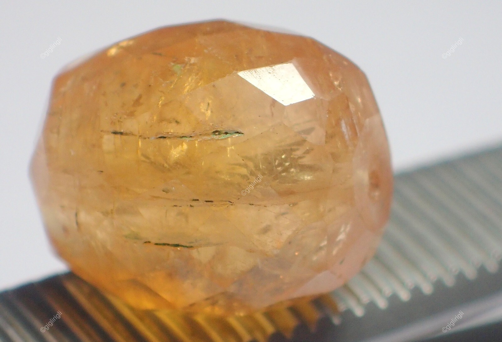 10.01 Cts Brazilian Imperial Topaz Loose Gemstone Sphere Faceted 12x10 ...