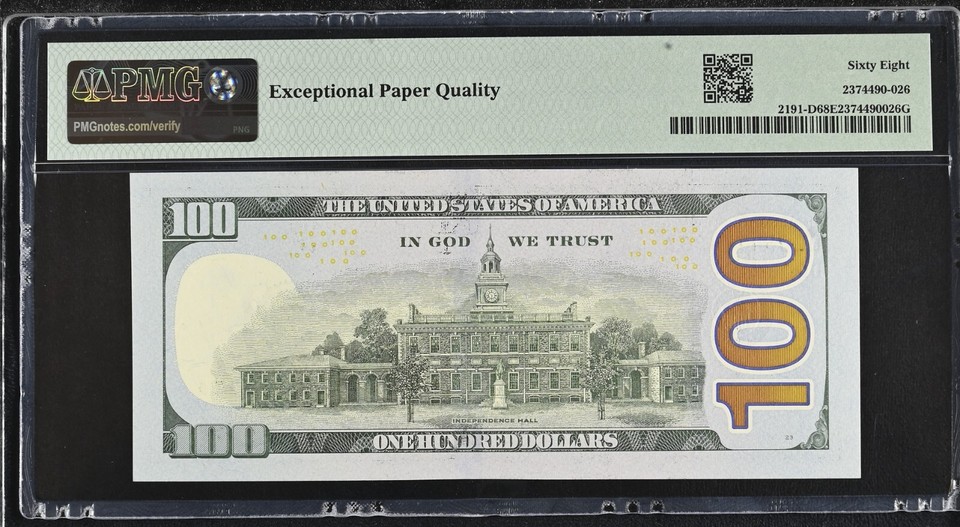 2021 $100 Federal Reserve Note Fr-2191-D Cleveland PMG68 Superb Gem EPQ ...