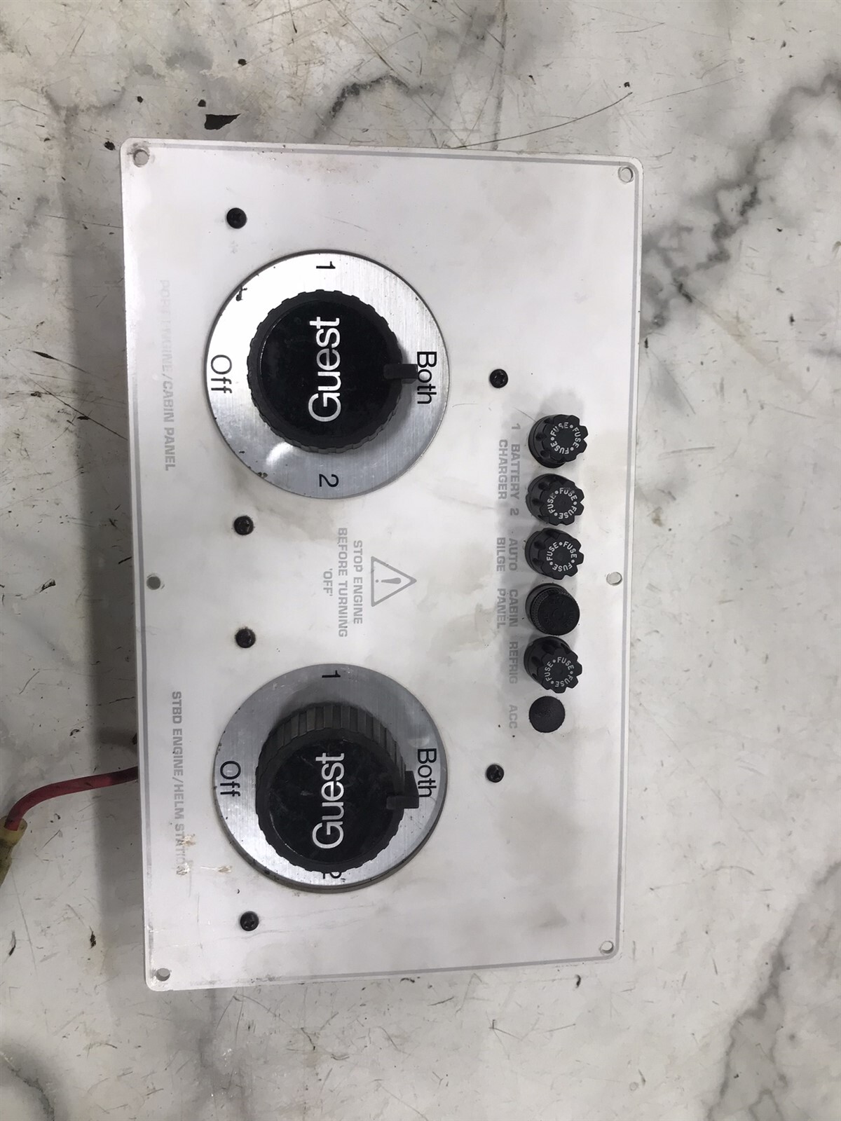 92 Four Winns 315 Boat guest battery master selector switch panel board ...