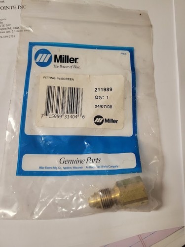 Miller Electric 211989 Brass INERT Fitting with Screen | eBay