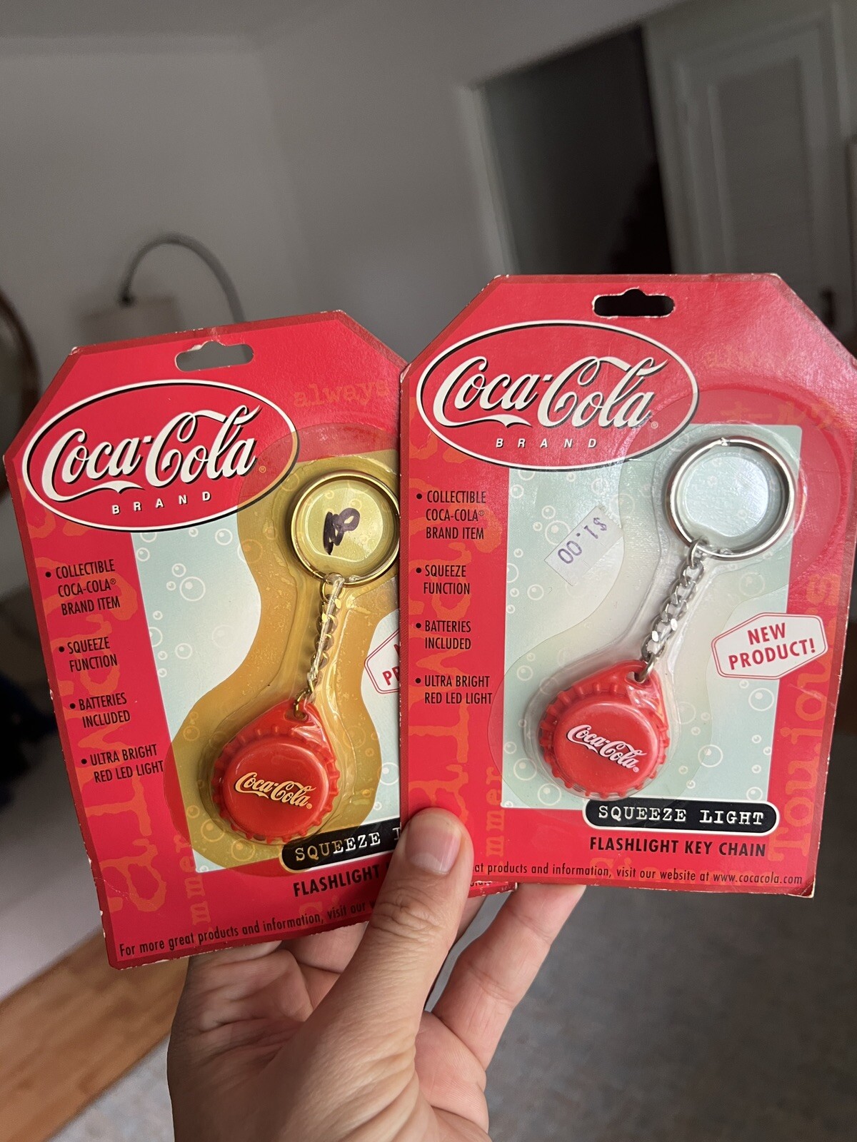 Coca Cola Squeeze Light Flashlight Keychains Coke Bottle Top - Lot Of 2 ...