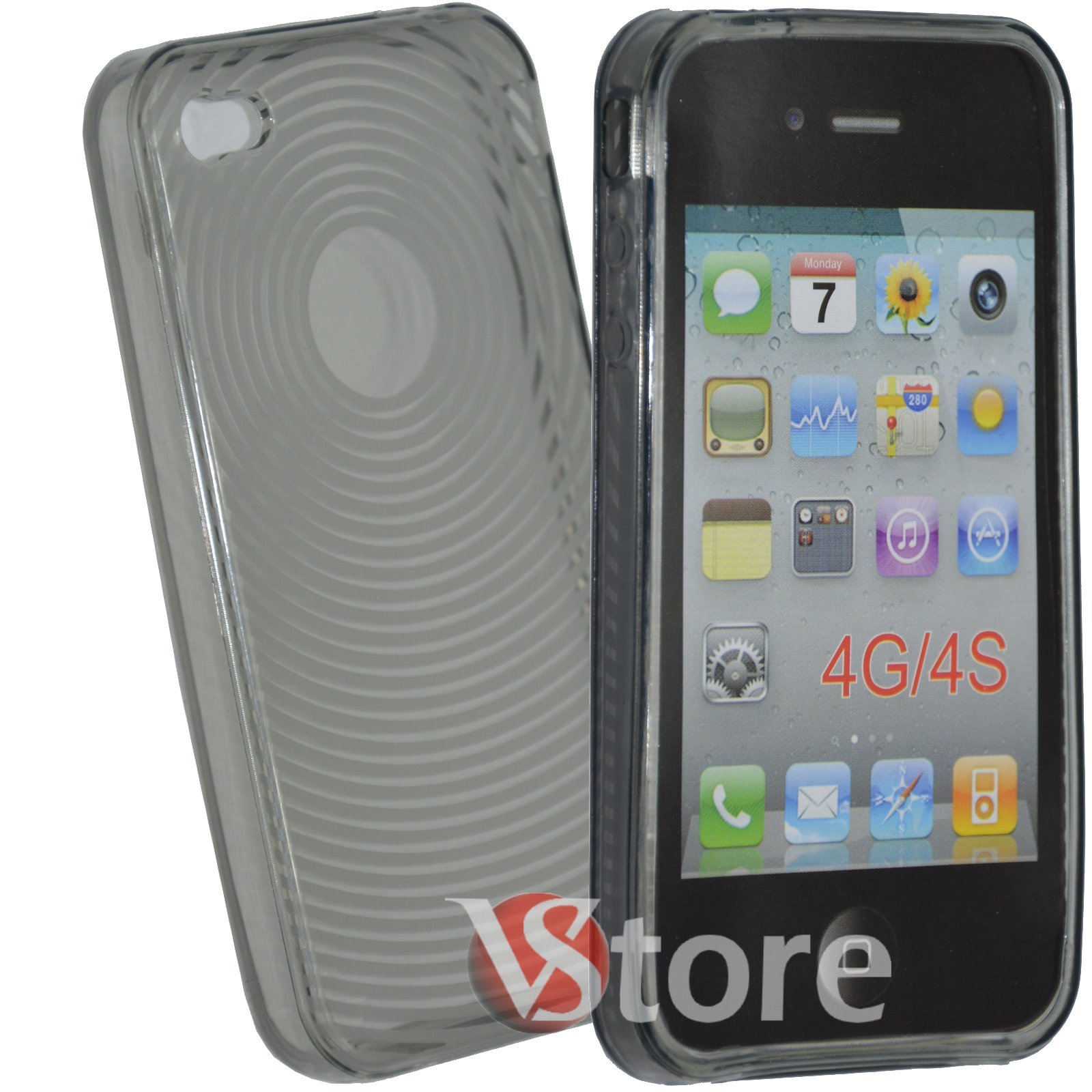 Cover Custodia Per iPhone 4/4G Silicone Gel TPU Semi Trasparente Con ...