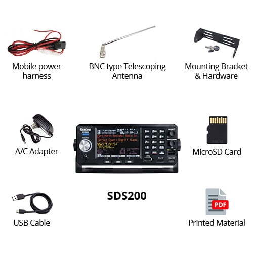 Uniden SDS200 Advanced X Base/Mobile Digital Trunking Scanner True I/Q ...