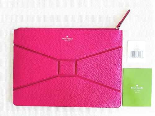 KATE SPADE Pink Pouch Ribbon Clutch | eBay Australia