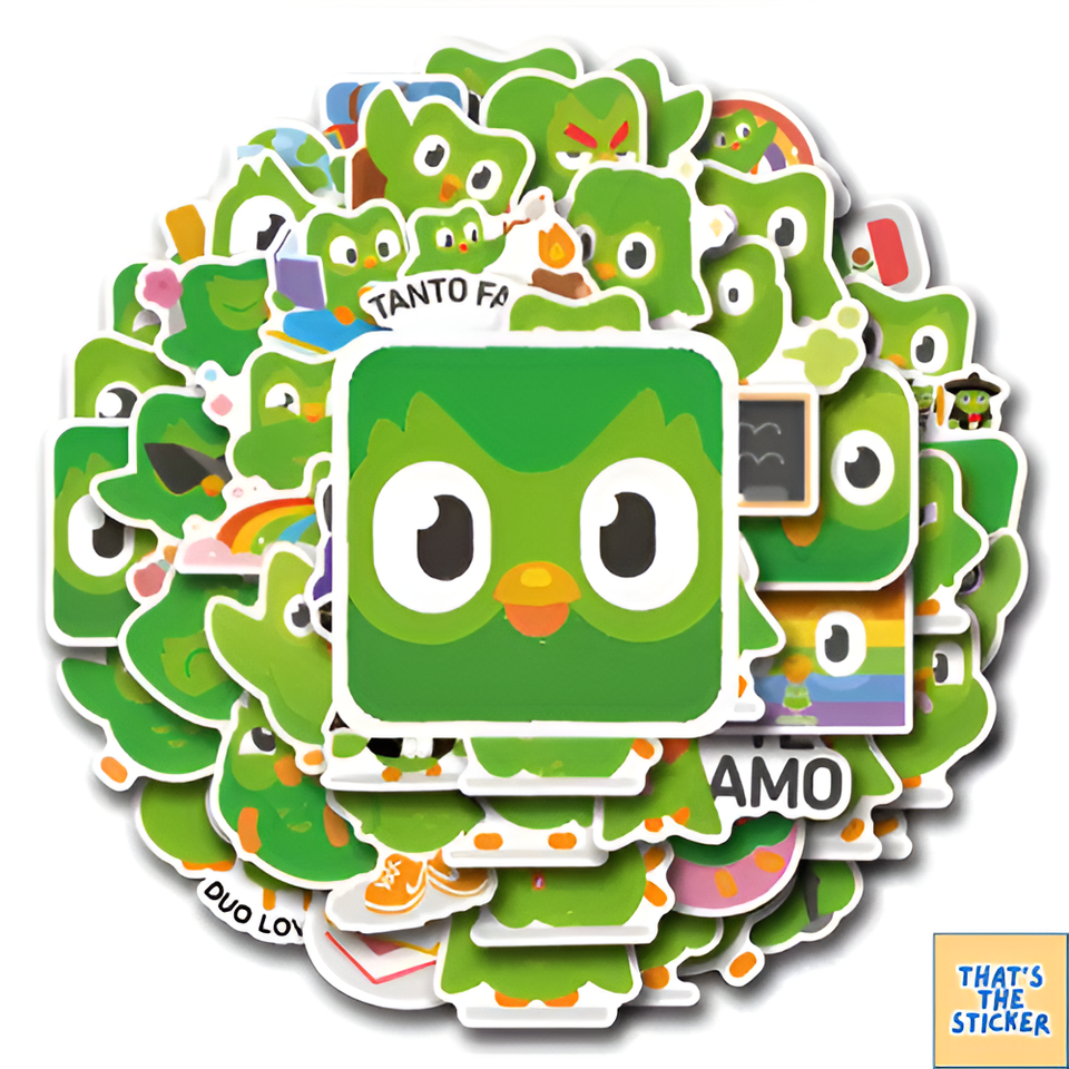 Duolingo Stickers 10 Mystery Pack (Self Adhesive) Language Learning ...