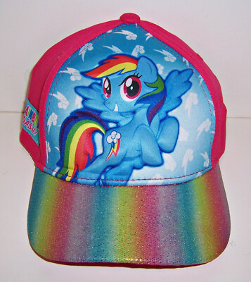 MY LITTLE PONY RAINBOW DASH Glittery 3-D POP Baseball CAP HAT Sun Visor ...