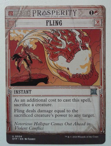 Fling *Uncommon* Magic MtG x1 OTP Outlaws Breaking News | eBay