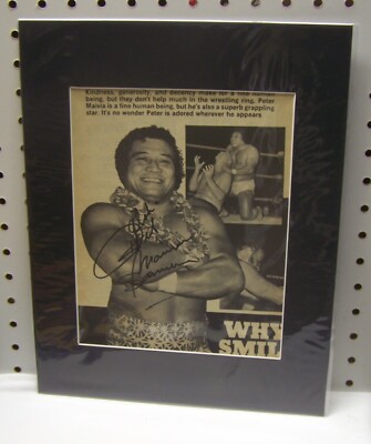 Peter Maivia Matted signed Photo w/COA WWWF NWA PLEASE READ BLOODLINE ...