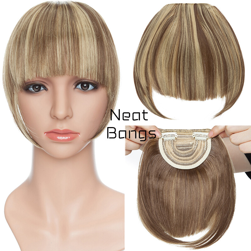 US Stock Side Bangs Clip on Neat Bang Fringes Clip in Hair Extensions ...