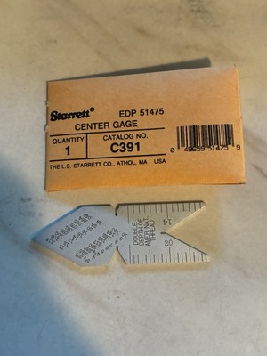 Starrett No. C391 Center Gage NEW | eBay