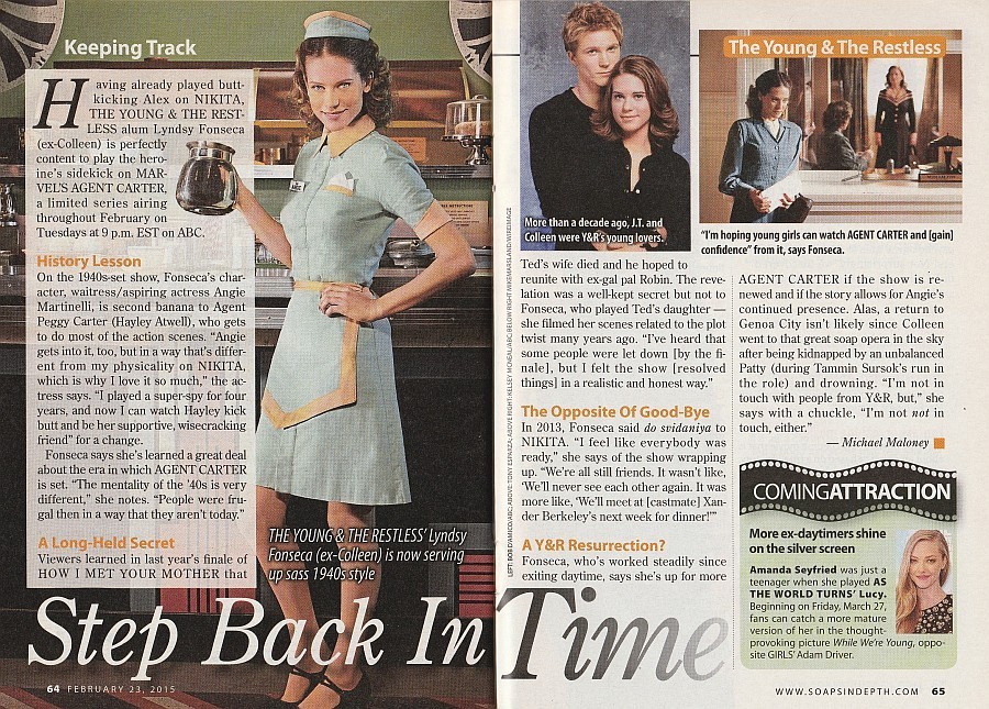 CBS Soaps In Depth Feb 23, 2015 BRYTON JAMES-SHARON LEAL-LYNDSY FONSECA ...