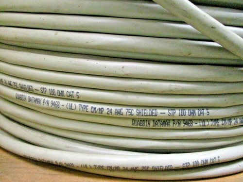 New Open Box Quabbin Datamax Type CM/MP 24 AWG 75C Shielded 9468 Cat 5 ...