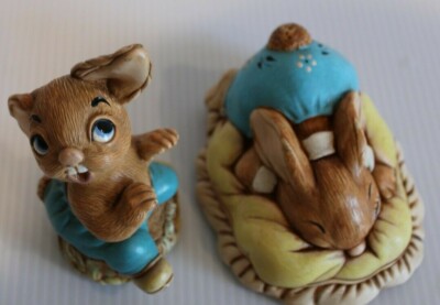 Vtg PENDELFIN BUNNY RABBITS "Dodger” & “Thumper” Hand Painted Made In ...
