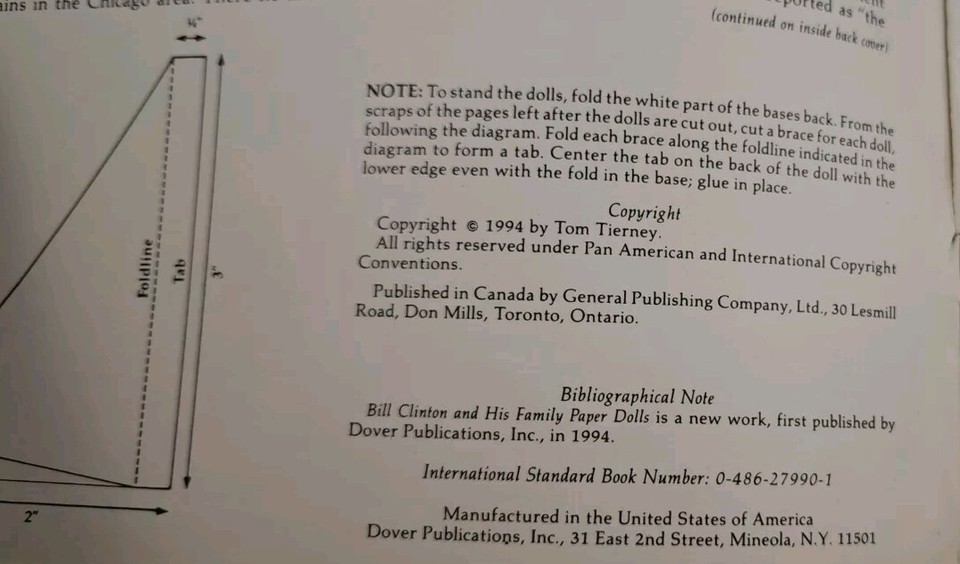 Bill Clinton and His Family Paper Dolls Dover President Paper Dolls ...