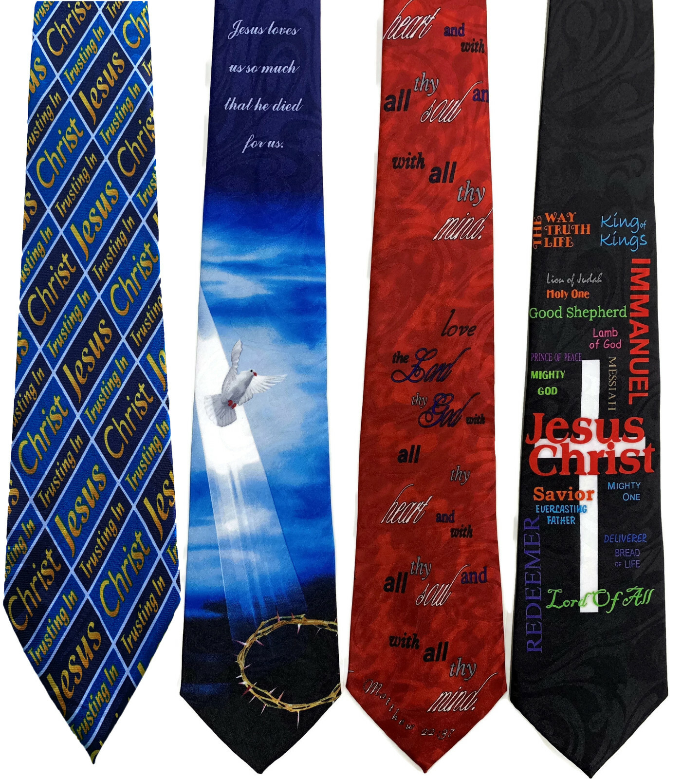 Pack of 4 Steven Harris Christian Jesus Necktie Religious Neck Tie ...