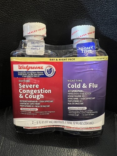 Walgreens Daytime & Nighttime Severe Congestion & Cough/ Cold/ Flu Exp ...