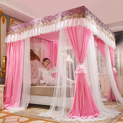 Double Layers Mosquito Net With Bracket Dust Proof Cloth + Netting Bed ...