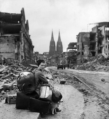 WWII B&W Photo Homeless German Civilians Cologne Germany WW2 World War ...