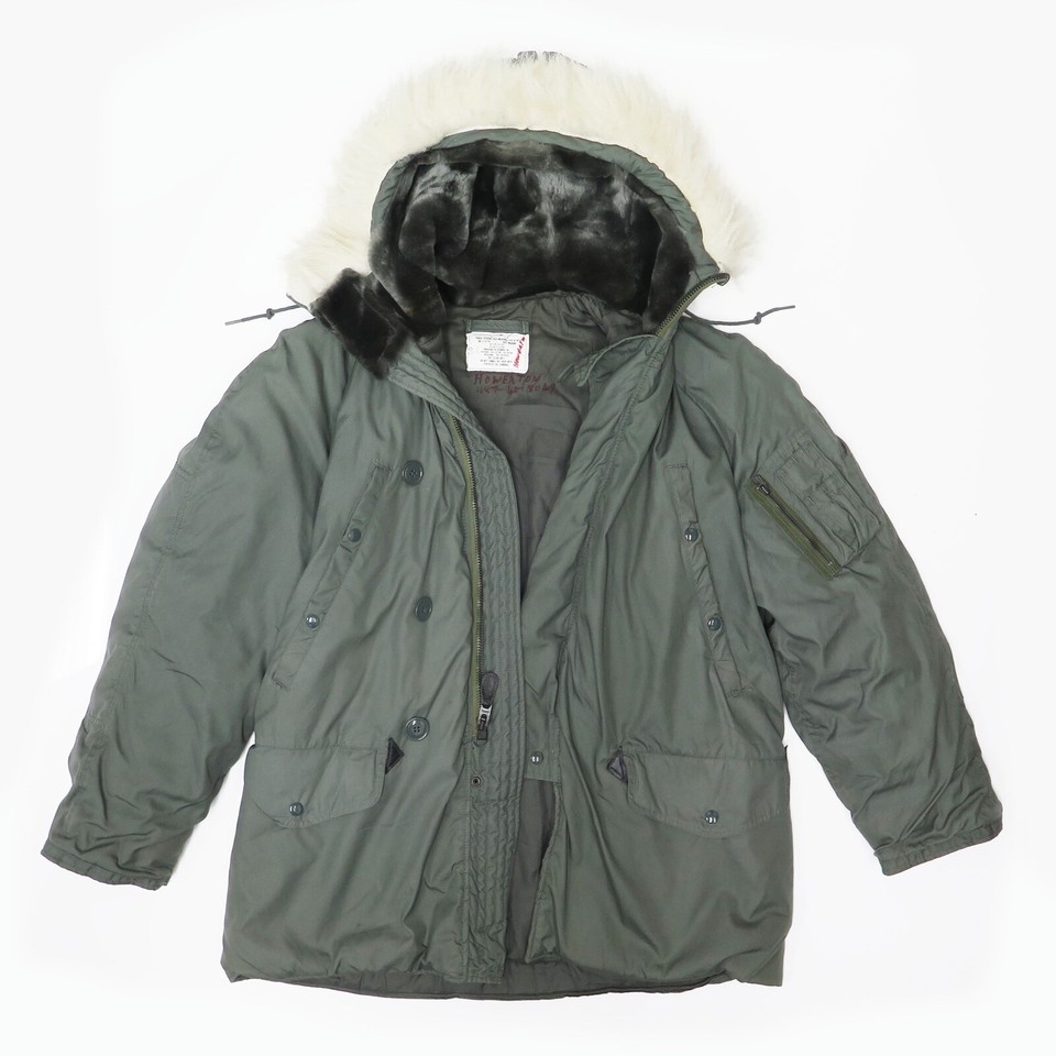 VINTAGE ORIGINAL USAF PARKA AIR CREW N-3B N3B MEDIUM 1981 HOODED FUR ...