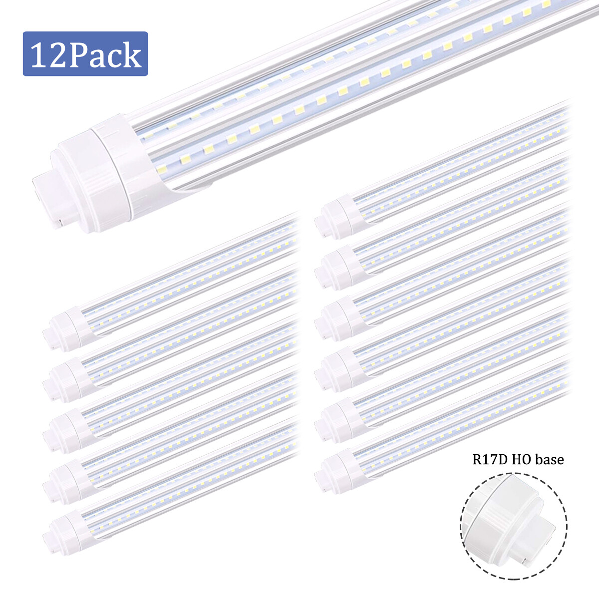 12 Pack R17D HO T8 8FT Led Tube Light Bulbs 65W 8 Foot 8' Led Shop ...