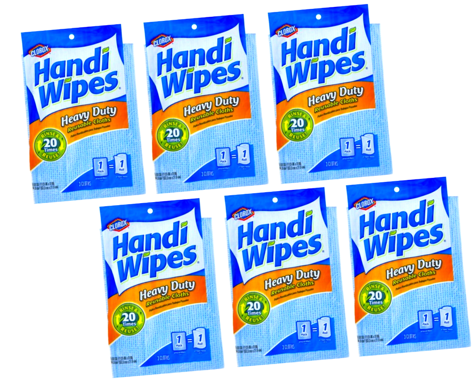 HEAVY DUTY HANDI WIPES CLOTHS ABSORBENT MULTIPURPOSE CLEANING TOWELS 6 ...