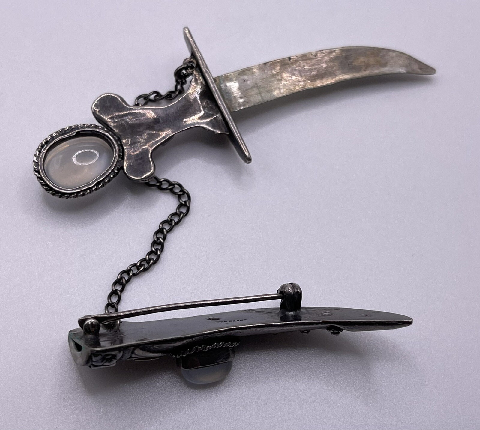 Vintage Sterling Silver Moonstone Sword in Sheath Brooch Pin | eBay