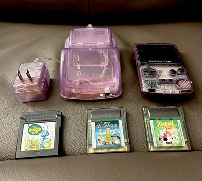 Nintendo Game Boy Color Atomic Purple Bundle w/ 3 Games – Tested ...