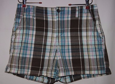 Women's FRENCH CUFF Multi Color Plaid Shorts Size 6 | eBay