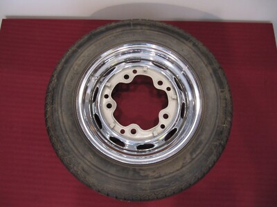 New Porsche 356A 356B Chrome Wheel with Never Run Michelin XZX 165 X 15 ...