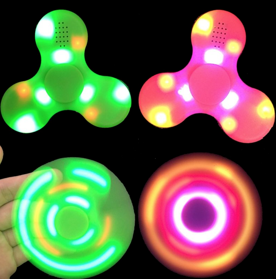 Fidget Spinner With Bluetooth Speaker & Led Lights | Hand Spinner | Tri ...