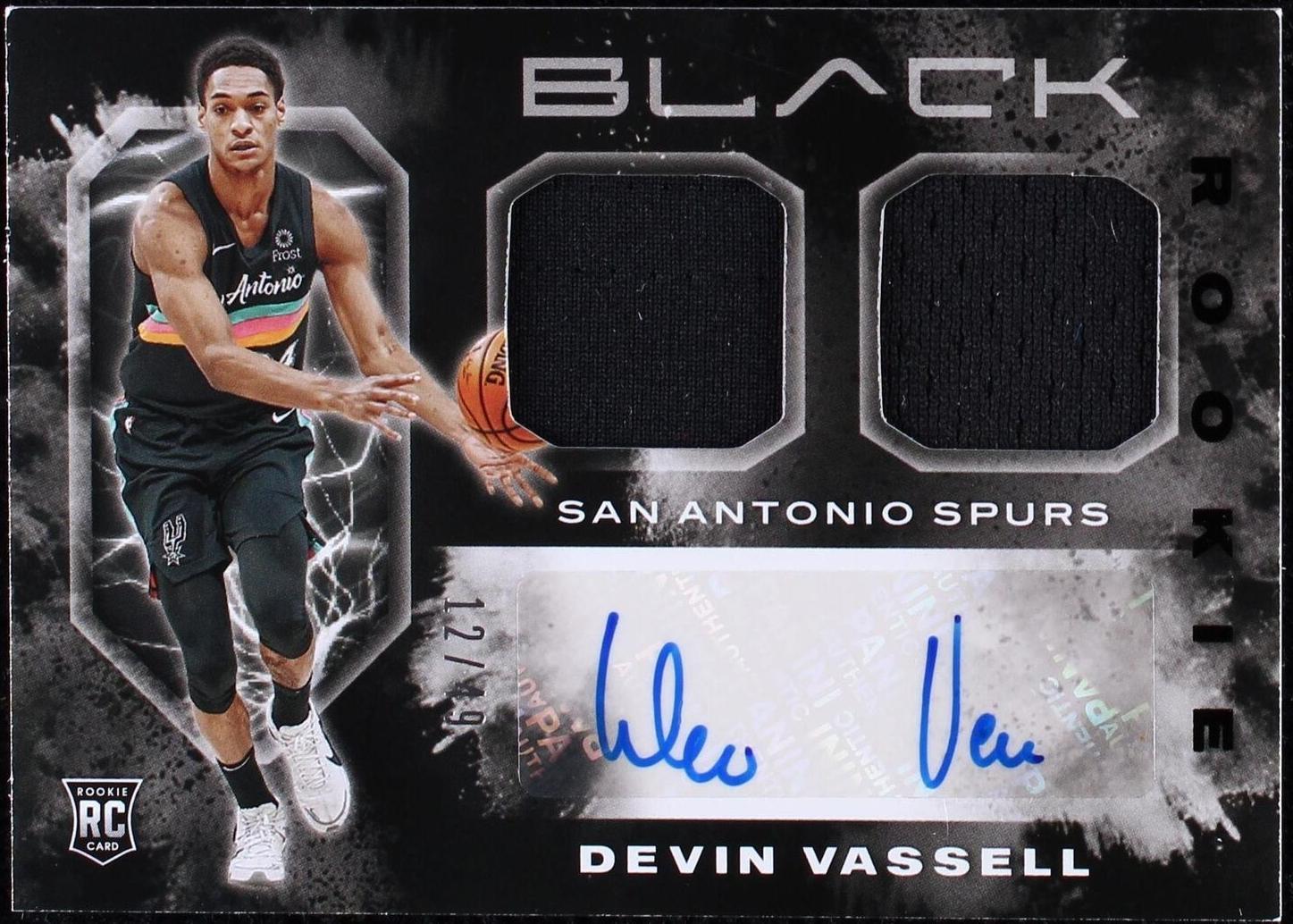 2020-21 Panini Black - Rookie Memorabilia Autographs Devin Vassell #RMA ...