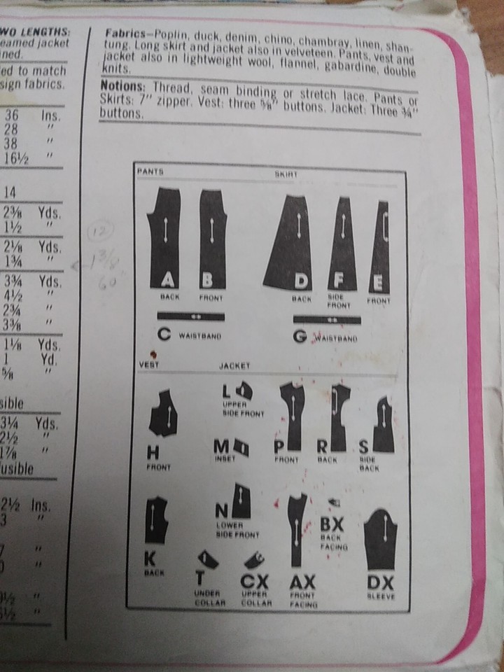 Blazer Jacket Pants Skirt Vest 12 Simplicity 8298 Sewing Pattern Cut ...