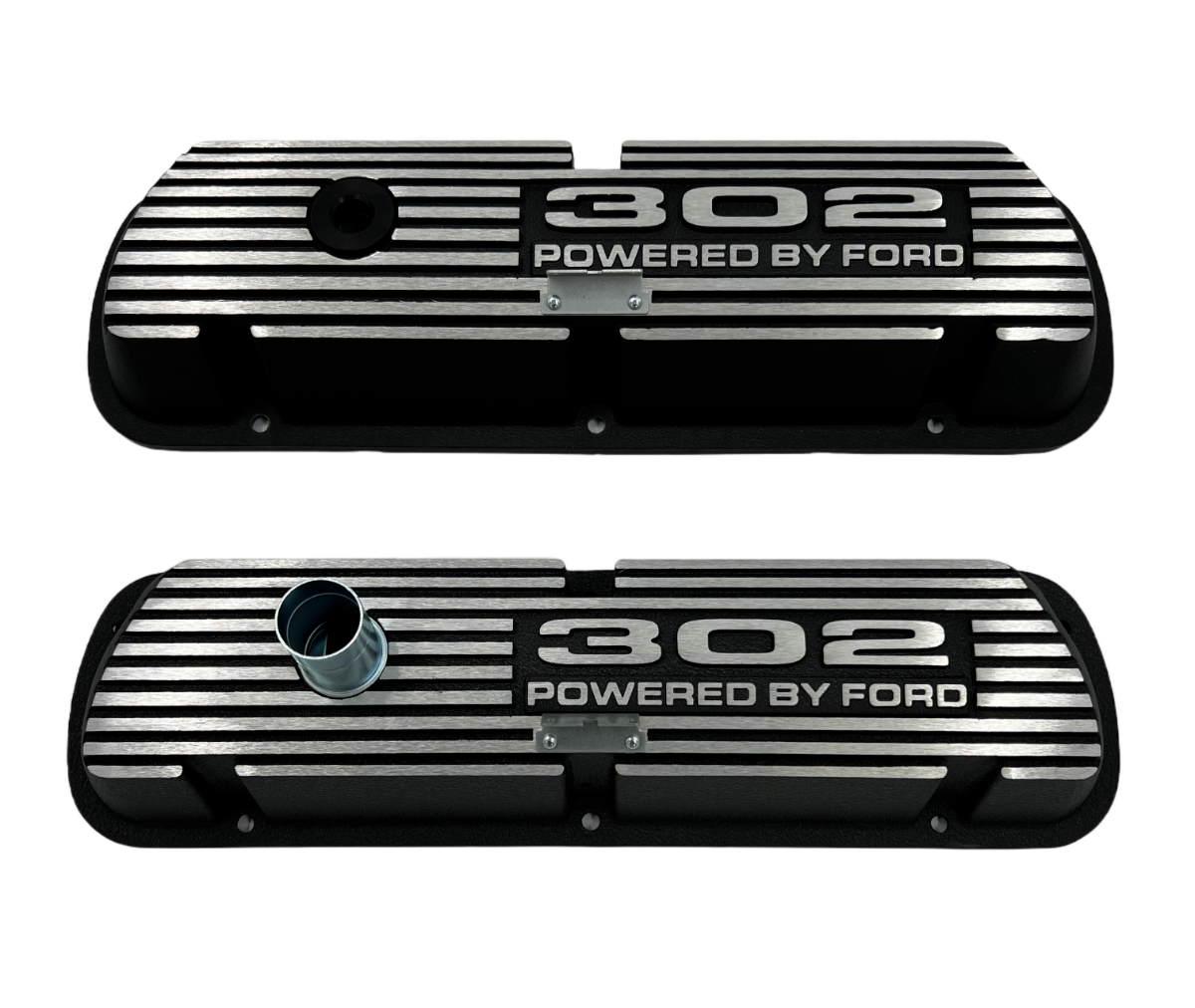 Black Finned Aluminum Valve Covers For SBF Small Block Ford 302 | eBay