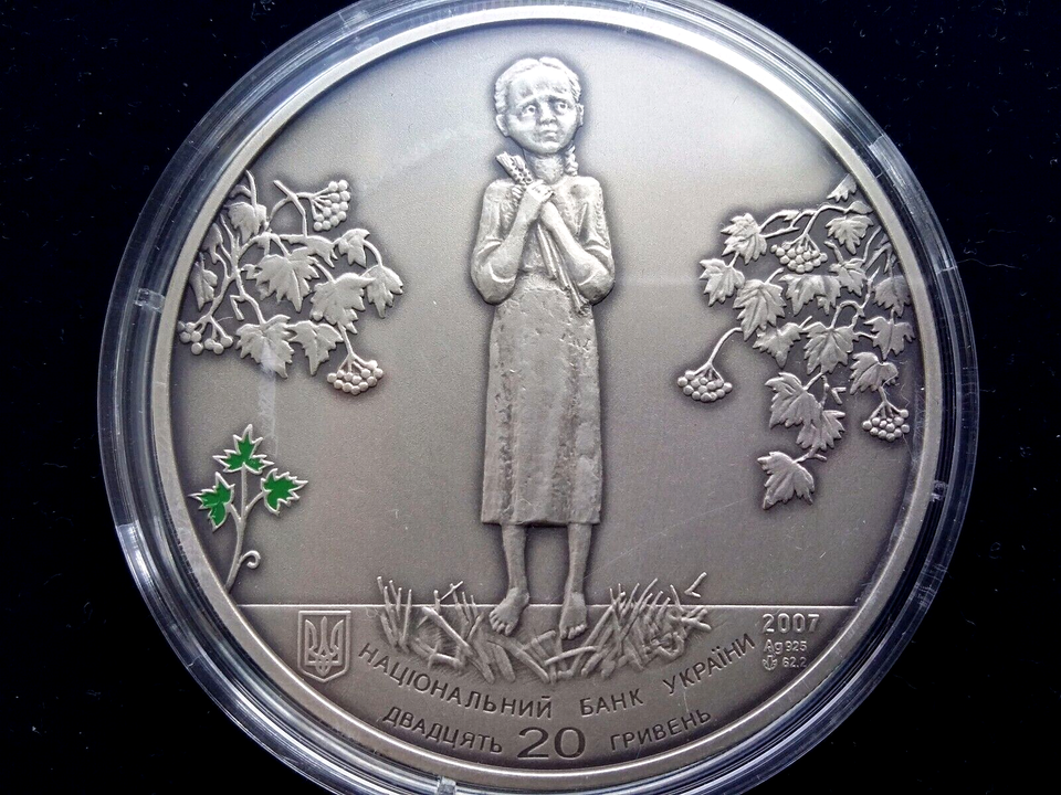 2007 Ukraine 20 hryvnia silver coin Holodomor Famine Golodomor Genocide ...