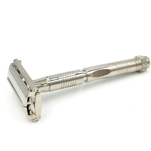 Parker 90R Butterfly Open Safety Razor & 5 Double Edge Blades Precision ...