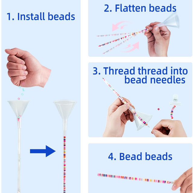Clay Bead Bracelet Kit for Jewellery Making Beading Funnel Needles ...