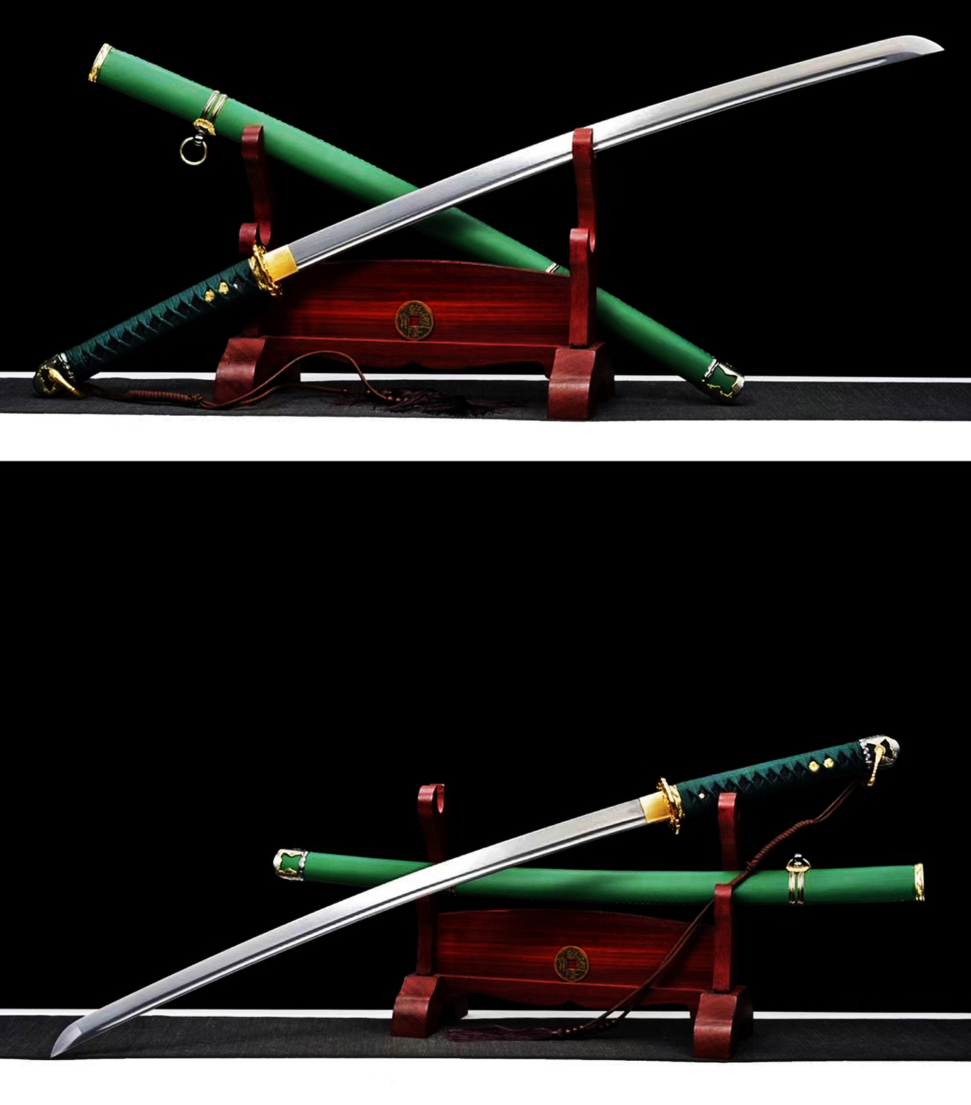 Green Gunto 98 Type Military Saber T10 Steel Japanese Samurai Katana ...