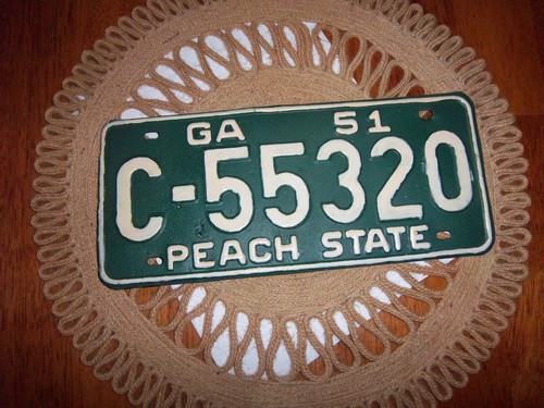 VINTAGE 1951 GEORGIA C-55320 PEACH STATE LICENSE PLATE | eBay