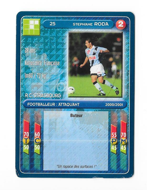 Carte panini - Défi Foot 2000/01 - Strasbourg - Stéphane Roda | eBay