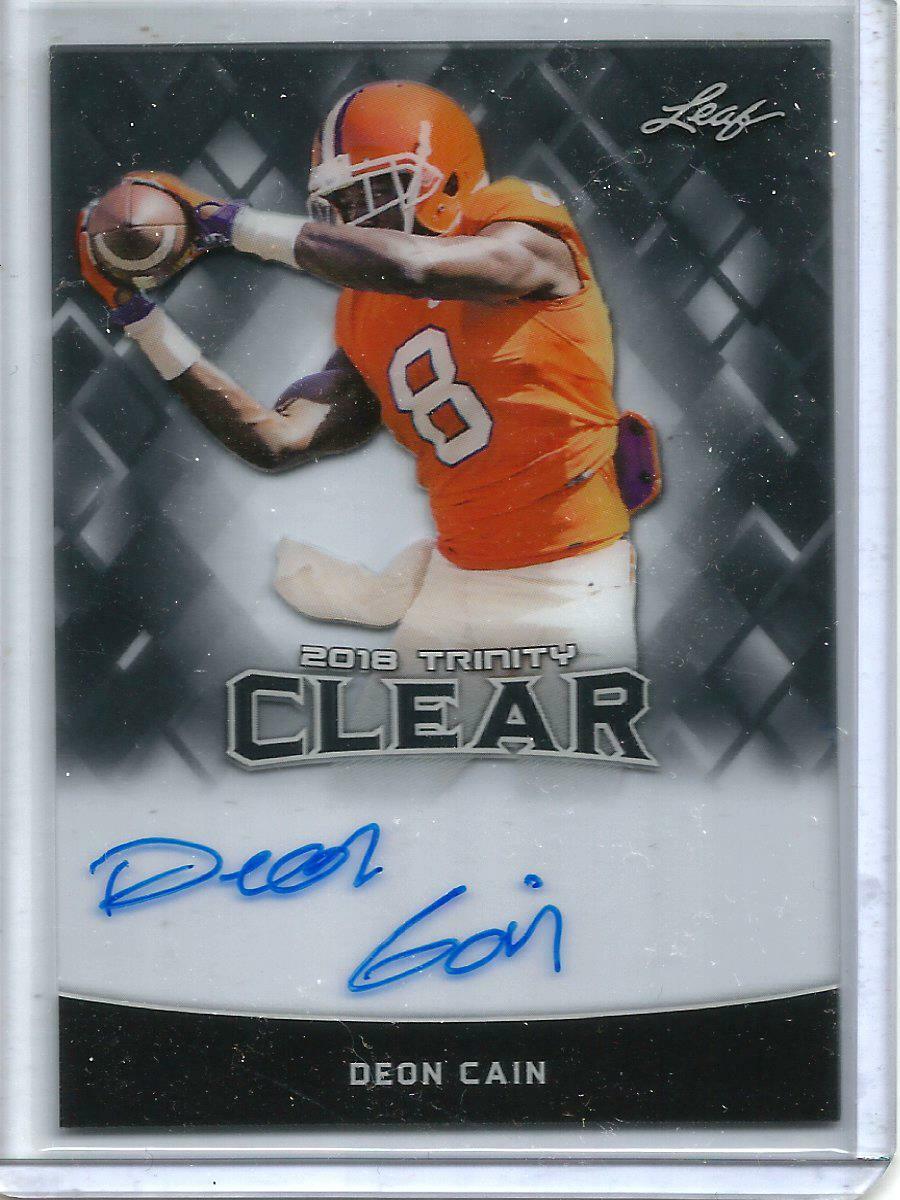 Deon Cain 2018 Leaf Trinity Clear Autograph | eBay