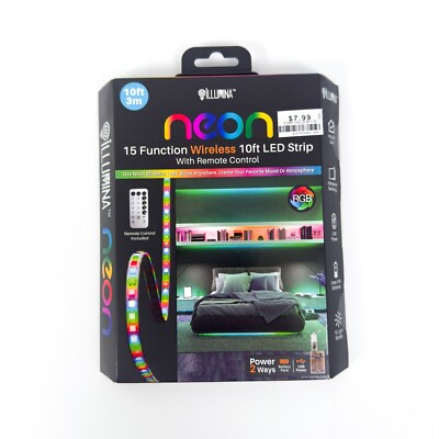 Illumina Neon 15 Function Indoor Wireless 10ft Led Light Strip w ...