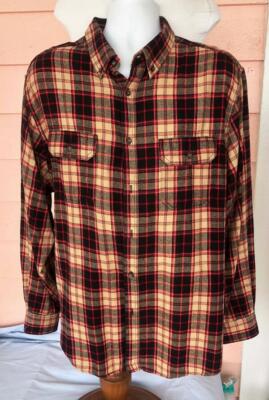 FLANNEL SHIRT SHARP-LOOKING Sz XL 46-48 2 Pockets EZ Care SOFT Comfy ...