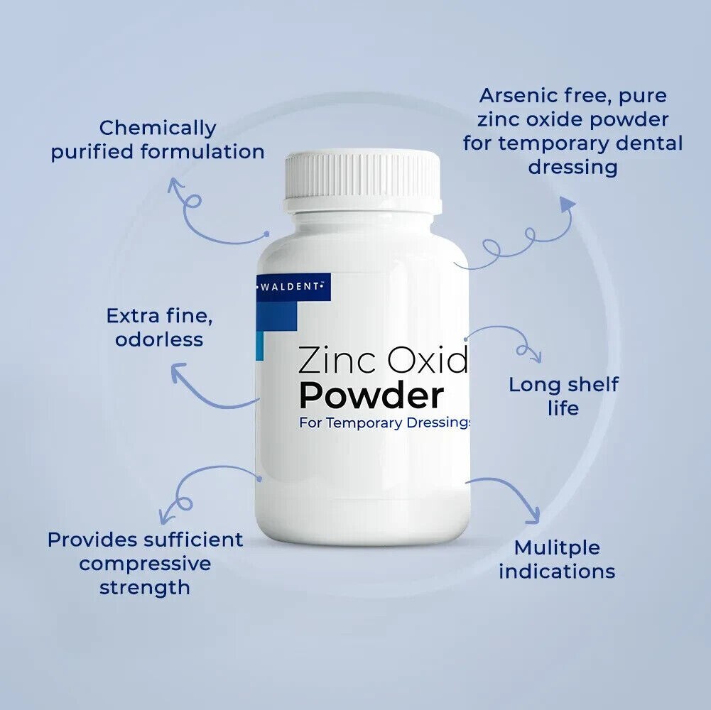 Waldent Zinc Oxide Powder 60g For Temporary Dental Dressings Use (Free ...
