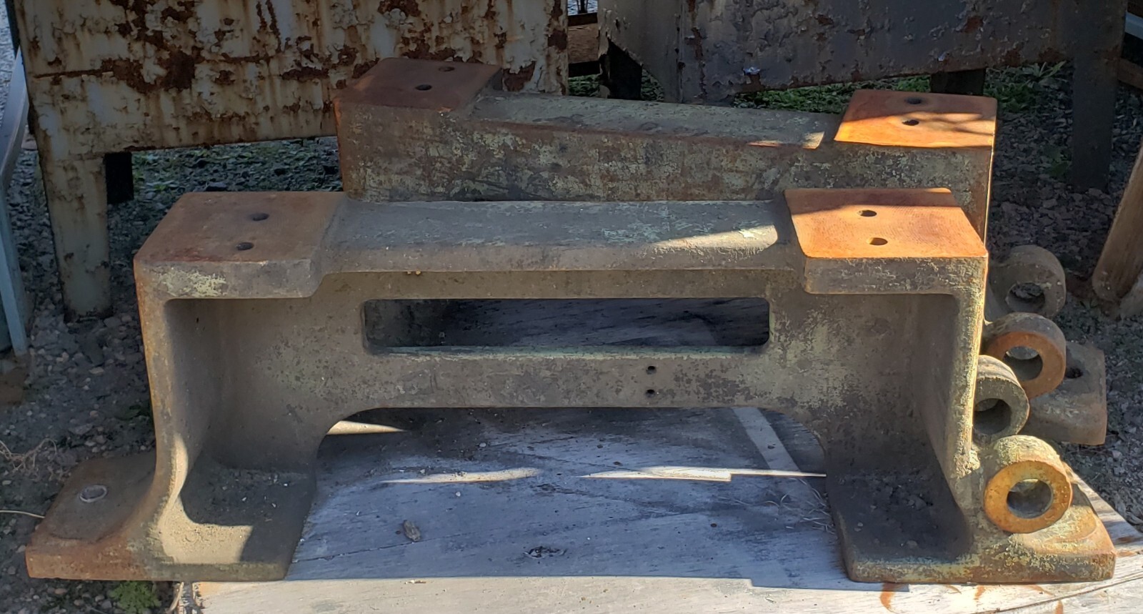 Industrial Factory Cast Iron Machine Legs 16 1/4" T x 50 1/2" L x 9" D ...