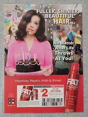 2015 Magazine Advertisement Page Fat Hair Amplifying Hair Spray Woman ...
